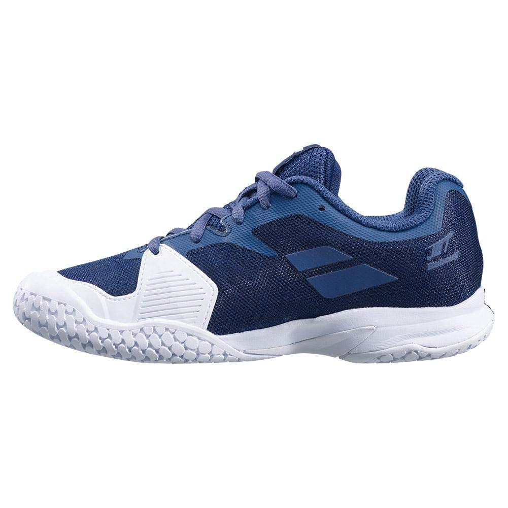 Babolat Junior Jet All Court Tennis Shoes (White/Pureed Pumpkin, Numeric_1_Point_5)