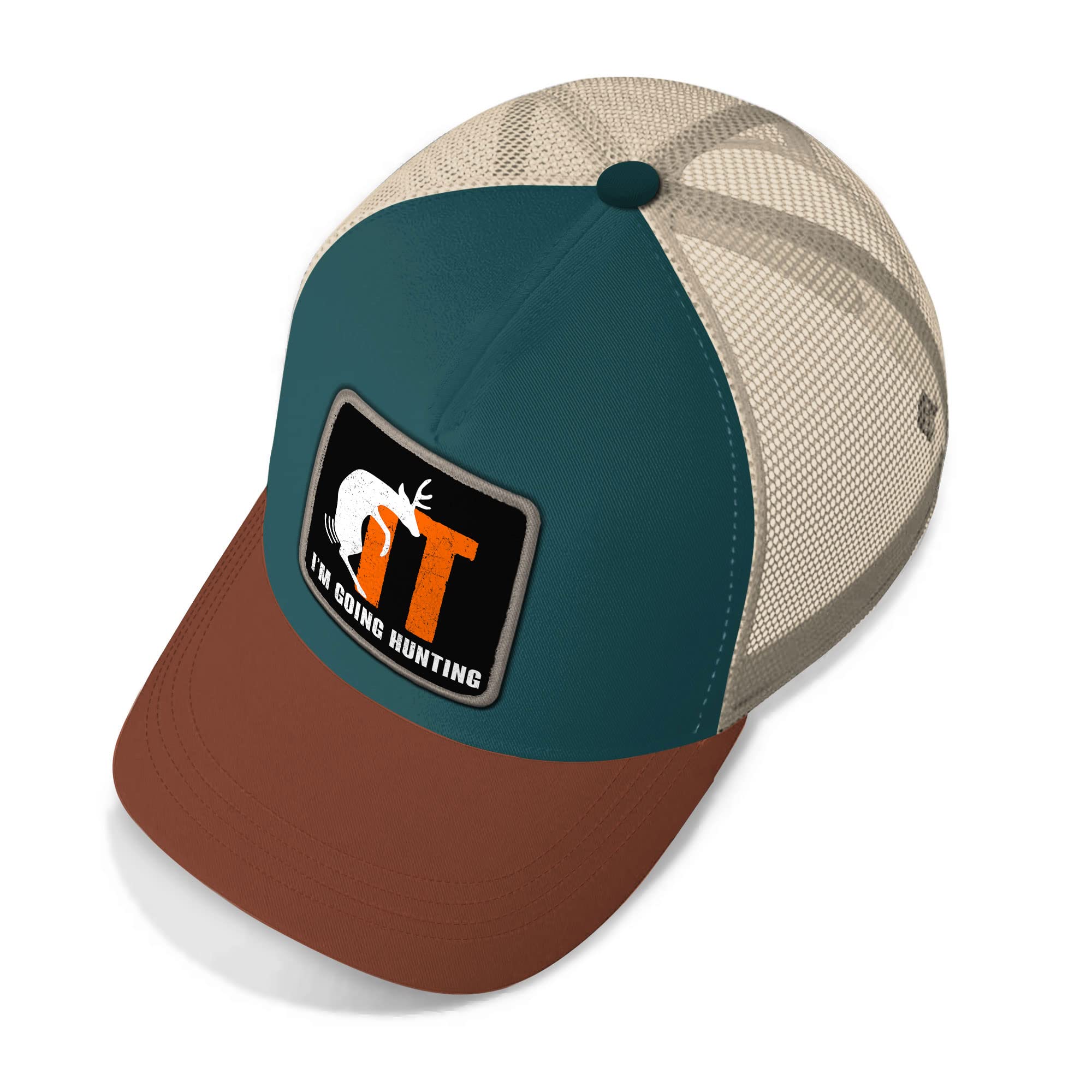 Asvance Trucker Hat - Mesh Back Baseball Cap for Mens - Premium Funny I'm Going Hunting Embroidered Hats - Deer Hunting Outdoor Cap Moss Green - Gift for Dad