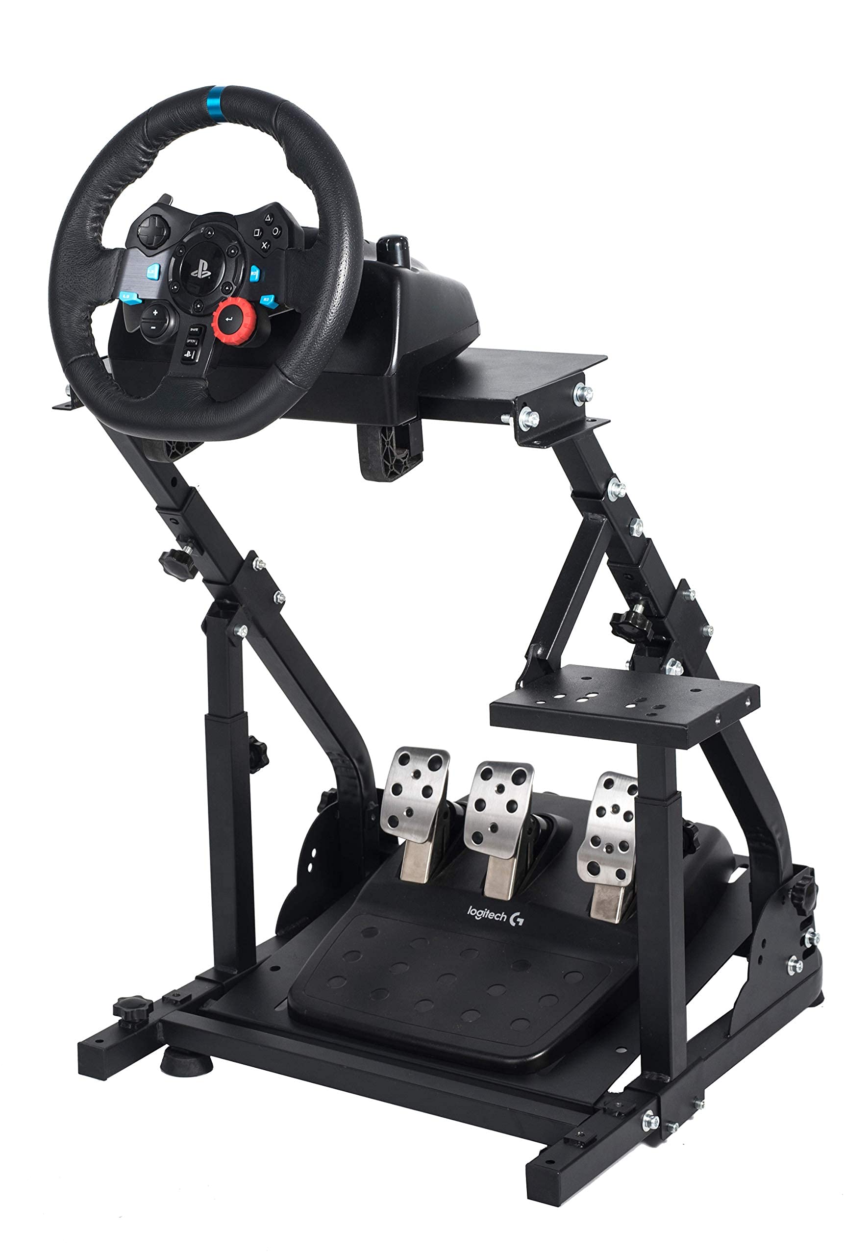 Minneer Racing Steering Wheel Stand with Pro Reinforced Parts Fit for Logitech G25,G27,G29,G920 Gaming Racing Simulator Cockpit Wheel, Pedals Not Include