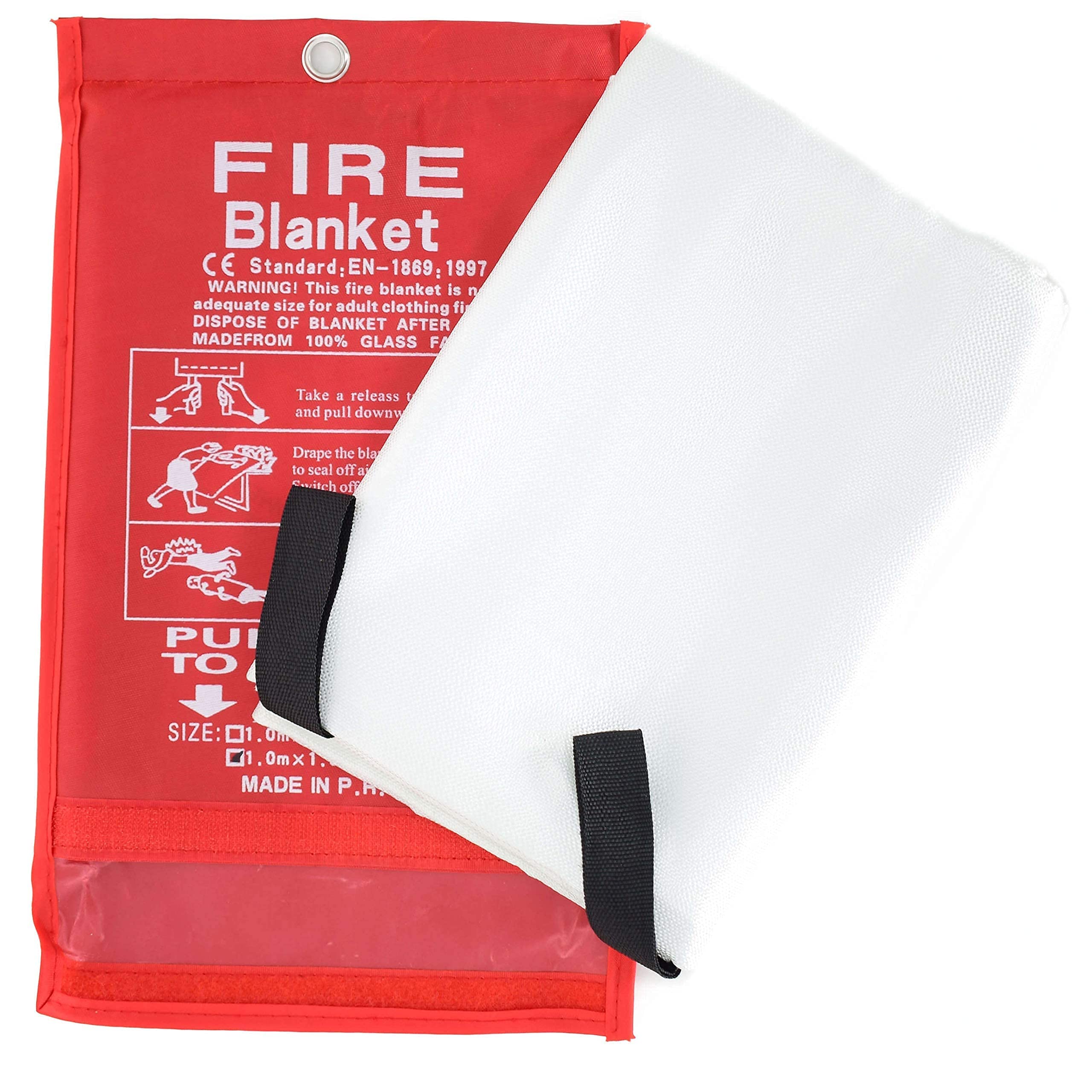Parcil Distribution Wildfire Safety Kit - PD-101 Full Face Smoke Respirator & Fire Extinguisher Blanket Set - Home & Emergency Use - 2 P-A-3 Activated Carbon Filters
