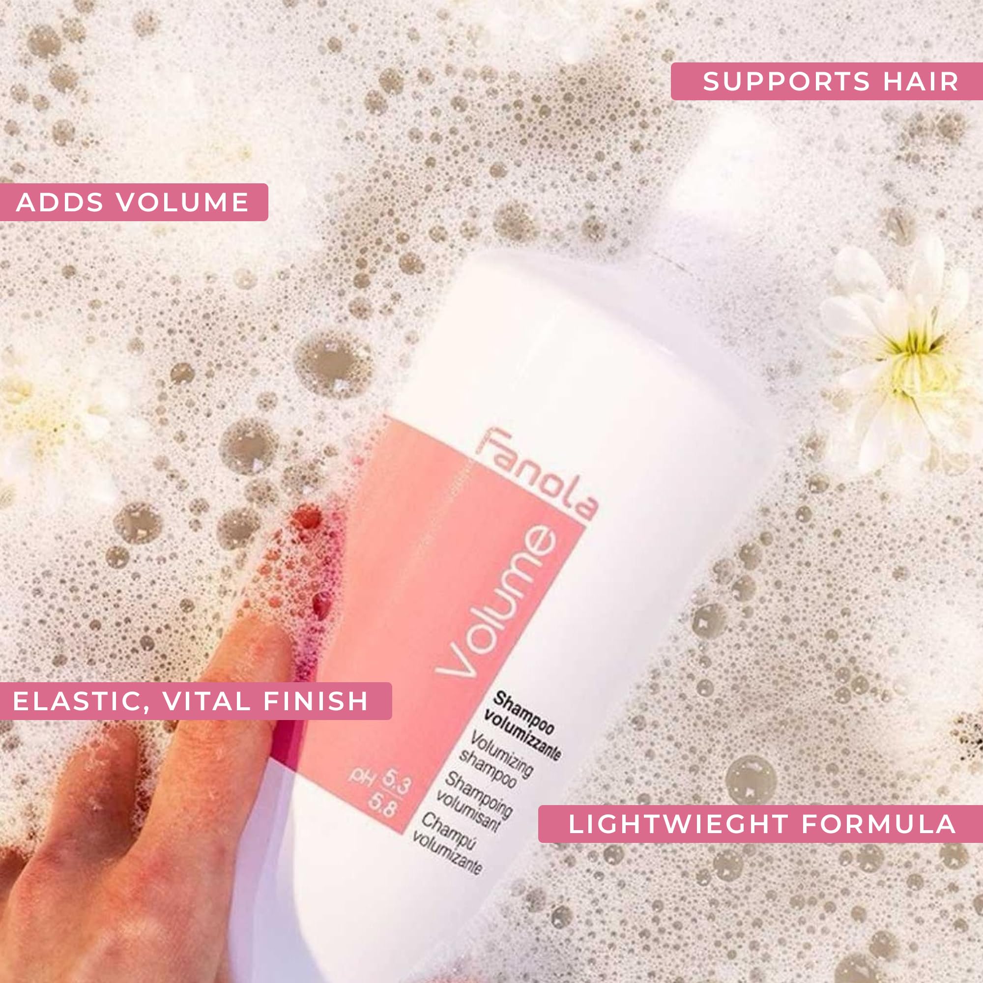 Fanola Volumizing Shampoo - Gently Cleanses & Adds Volume to Roots - Lightweight Formula Enriched with Panthenol - Reinforces & Supports Fine & Thin Hair (33.8 Fl oz)
