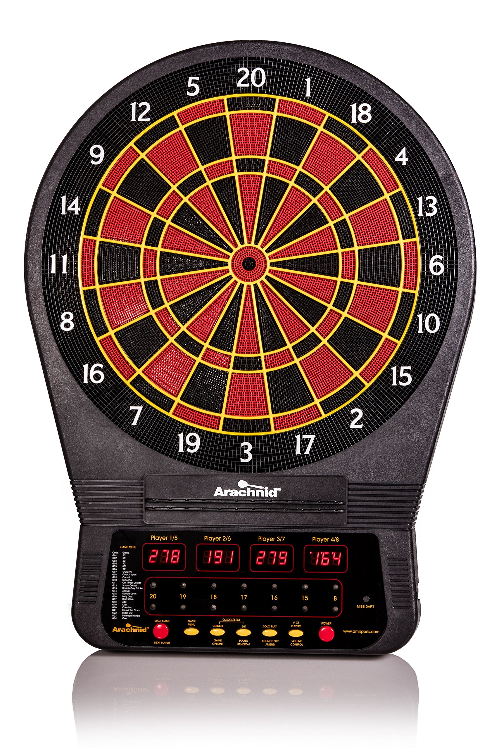 Arachnid Cricket Pro 650 Electronic Dartboard with Micro-Thin Dividers - Available with Optional Wood Dartboard Cabinet