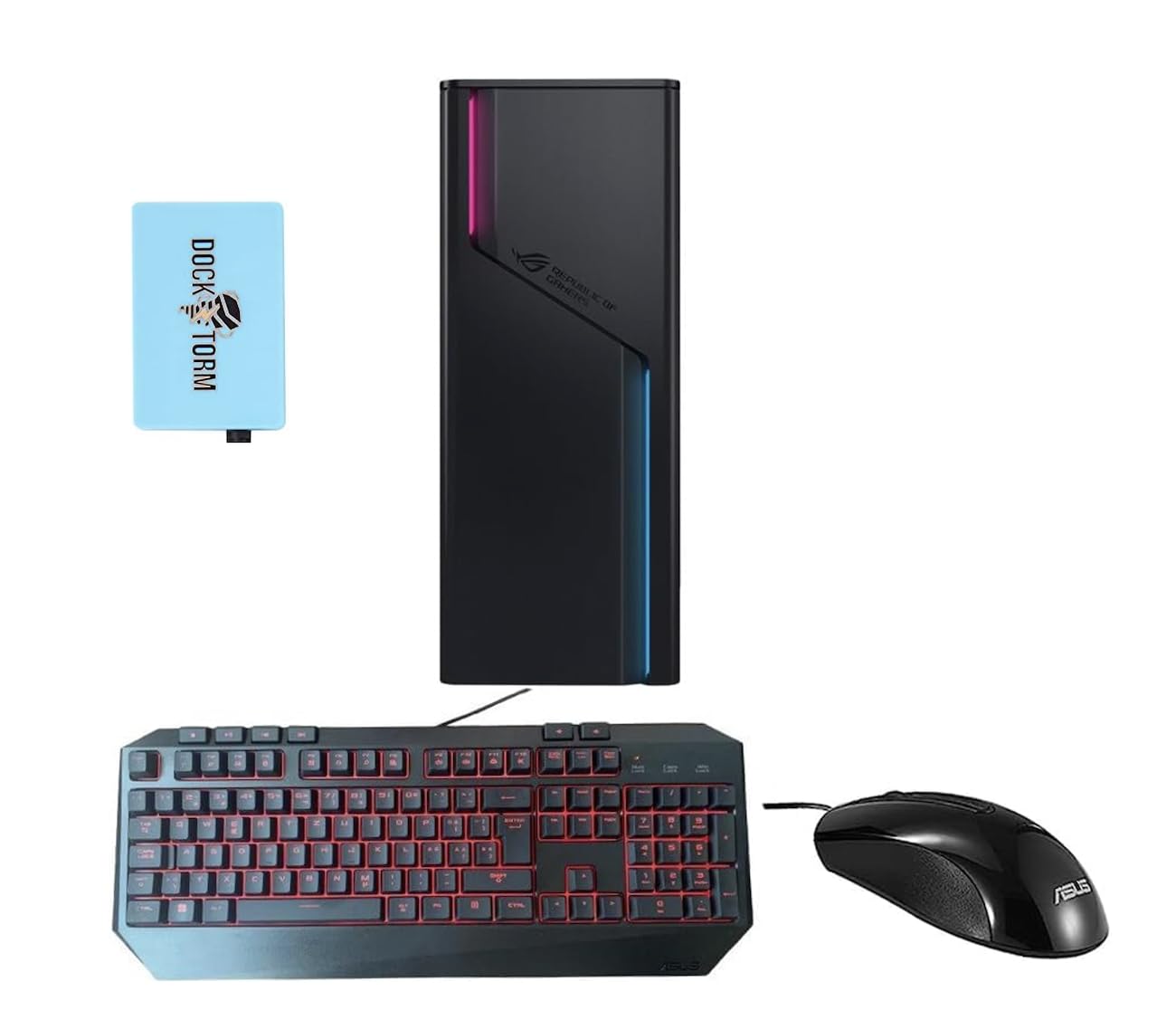 ASUS ROG G22 SFF Gaming Desktop PC (Intel i7-13700F 16-Core, GeForce RTX 3060 Ti 8GB GDDR6, 32GB DDR5 4800MHz RAM, 1TB PCIe SSD, RGB KYB, WiFi 6, 3 Display Port, Win 11Pro) w/Dockztorm Dock