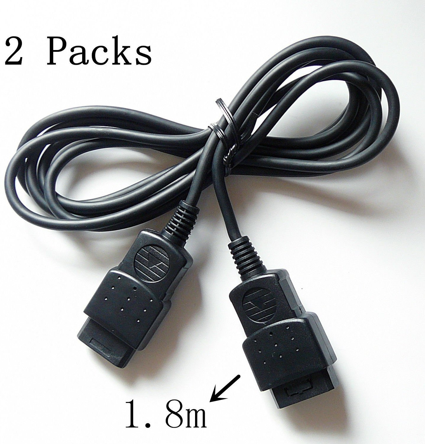 EEkimy 2 Pack! 6ft Gamepad Joystick Controller Extension Cable for SS Sega Saturn Controller Extension 6 Feet