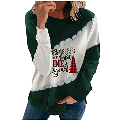 Blouses For Women Dressy Casual Trendy Hoodies Pullover Long Sleeve Festival Shirts Drop Shoulder Pullover Baseball T-Shirt Green