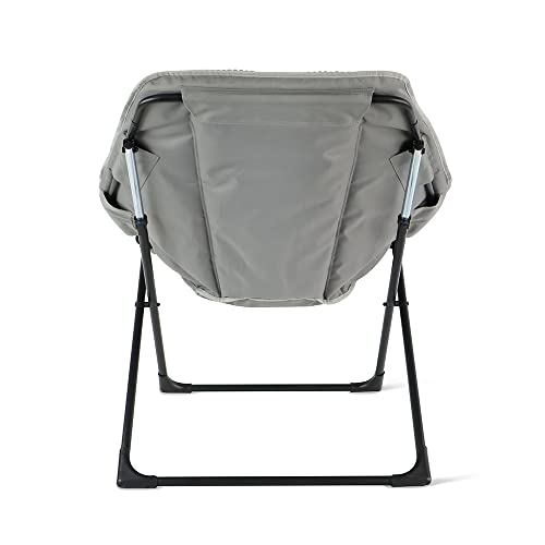 Amazon Basics Hexagon Shaped Chair with Foldable Metal Frame, Grey, 33.5"D x 31.5"W x 34.3"H