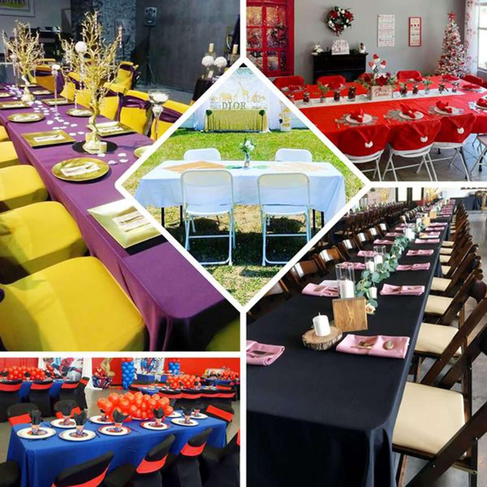 Efavormart Rectangle Tablecloth, 90"x132" Stain & Wrinkle Resistant Washable Table Cloth, Oblong Decorative Polyester Fabric Table Cover for Dining, Party, Wedding & Baby Shower- Burgundy