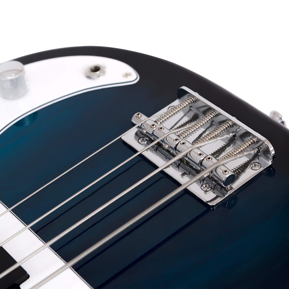 Costzon Full Size Electric 4 String Bass Guitar for Beginner Starter Complete Kit, Rose Fingerboard and Bridge, w/Two Pickups & Two Tone Control, Guitar Bag, Strap, Guitar Pick, Amp Cord (Blue Bass)