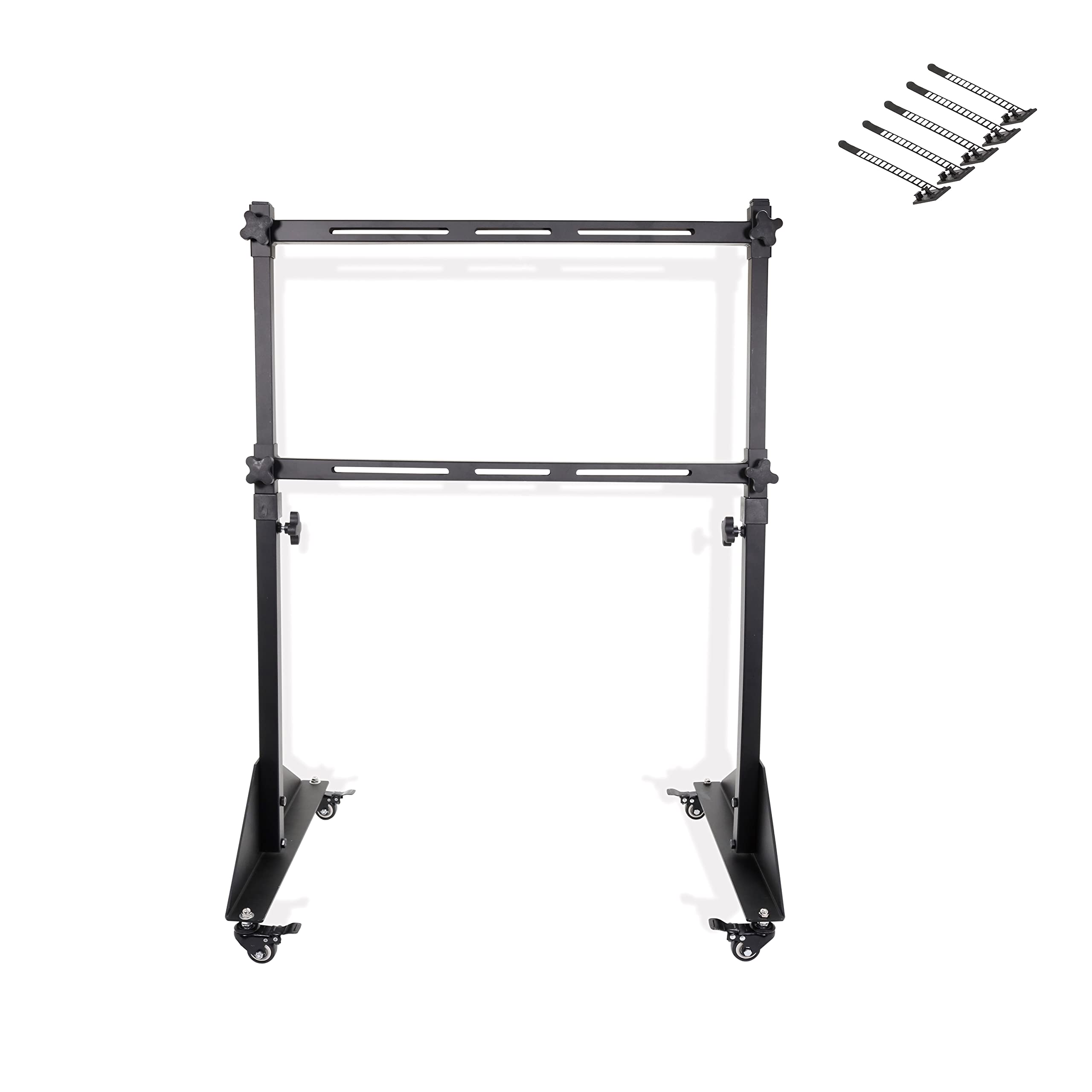 BINKOBO Simulator Monitor Stand - Free Standing with Lockable Castor Wheels - Complete with Cable Ties