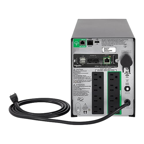 APC 1500VA Smart UPS with SmartConnect and Network Card, SMT1500CNC, Sinewave UPS Battery Backup, 120V, Line Interactive Uninterruptible Power Supply