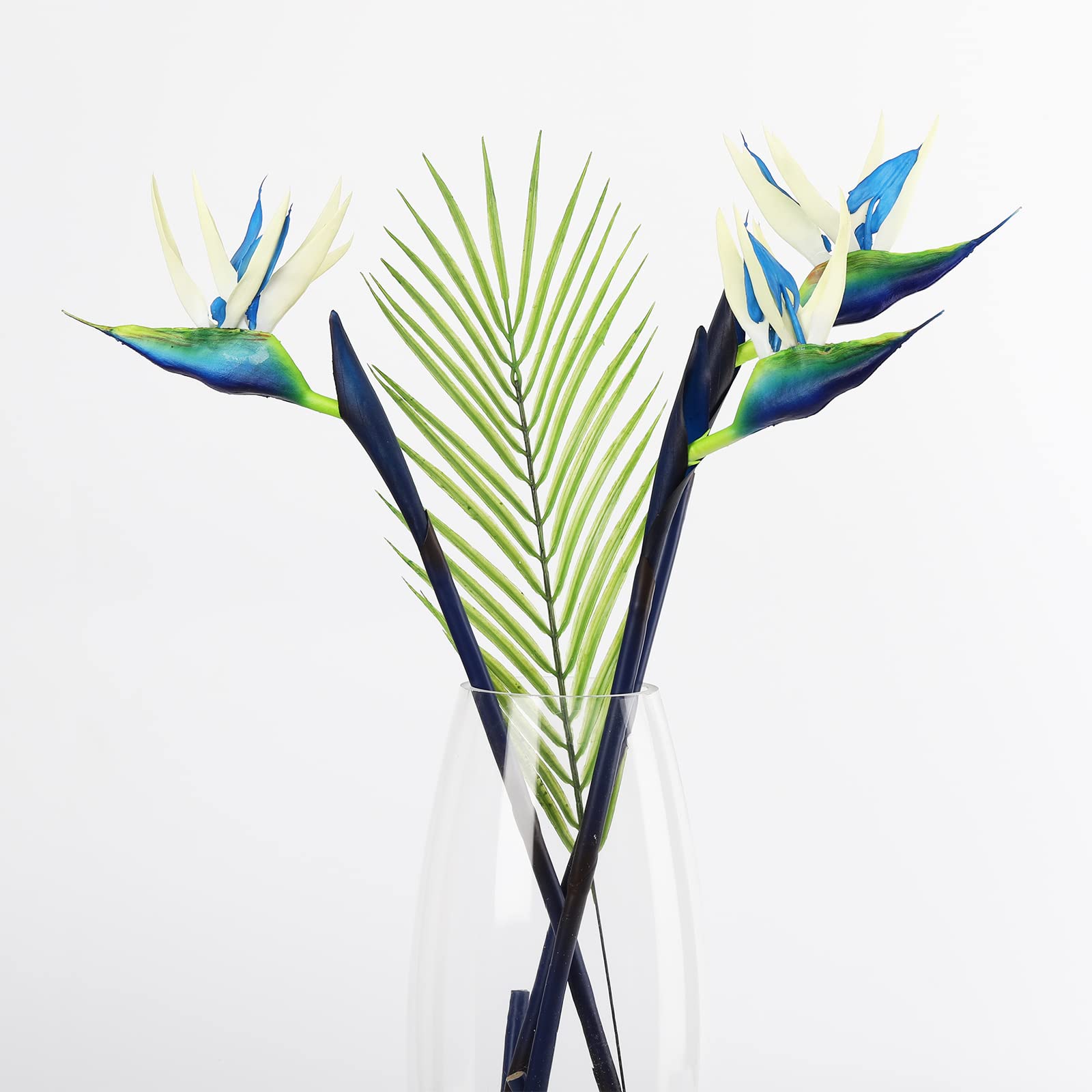 GLSATEMAN Artificial Bird of Paradise Flowers Rubber Strelitzia 32'in Long Stem Flower 3 Pcs,Suitable for DIY Home Decor Party Theme Display (Orange)
