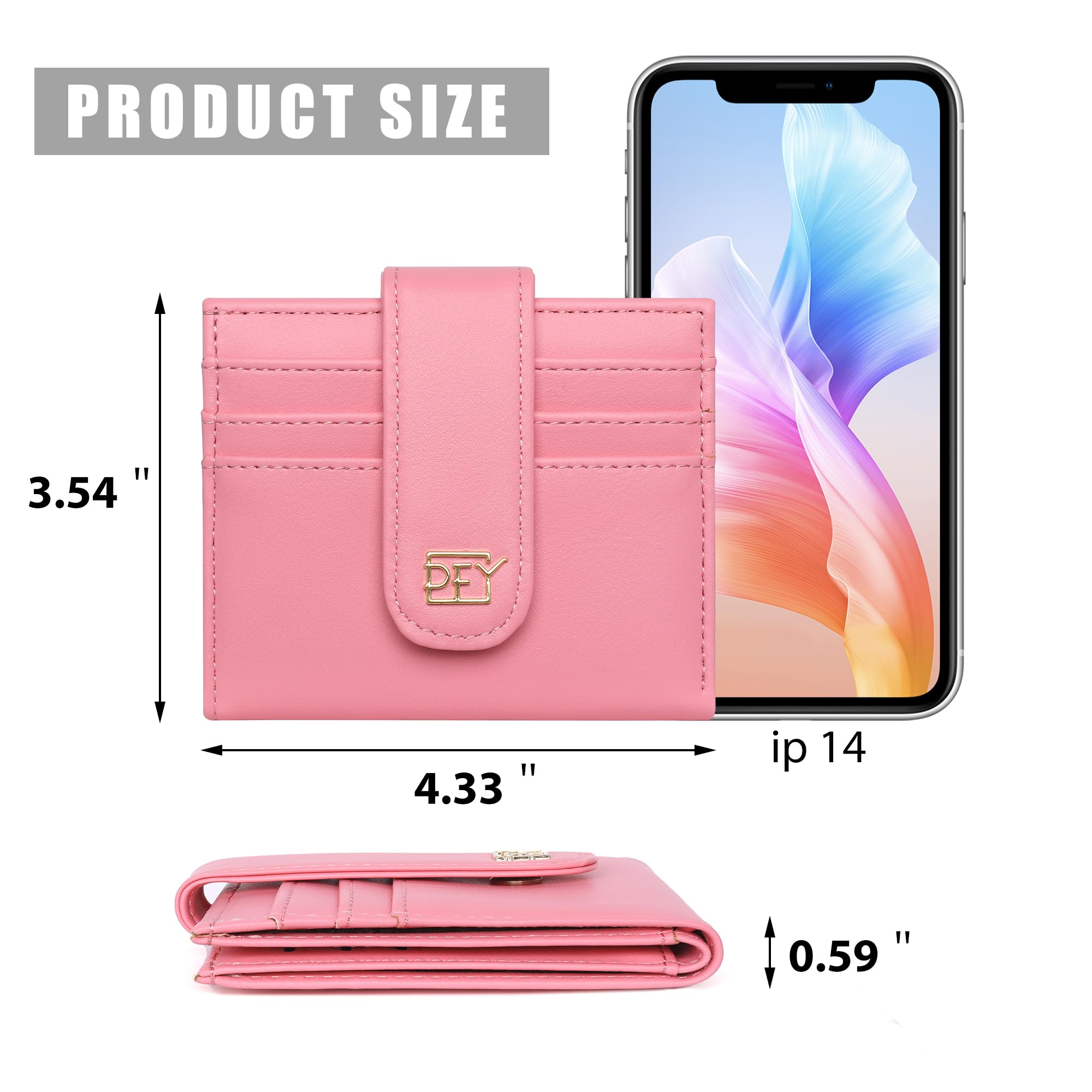 Badiya Small Wallets for Women Bifold Multi Card Case Wallet Slim Credit Card Holder with Zipper Coin Purse