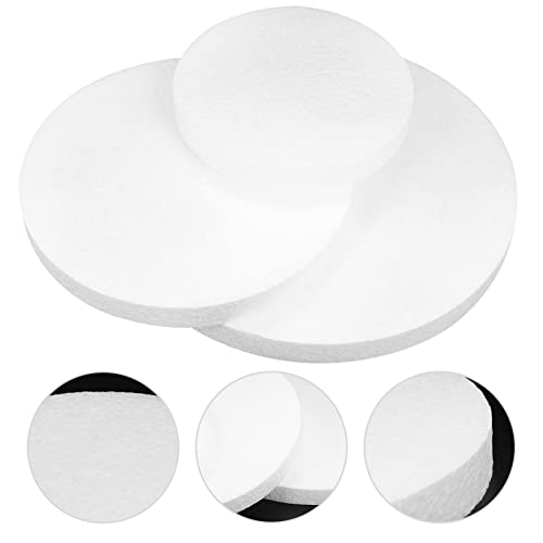 Anneome 9 Pcs Foam Cake Base Diy Cake Circle Cupcake Round Serving Tray Diy Craft Foam Circle Round Cake Pan Cake Circles Decor Fondant Cake Practice Tray Extra Hard Model White