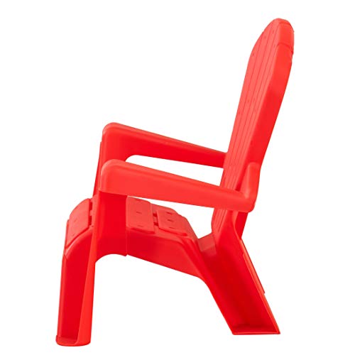 Amazon Basics Indoor/Outdoor Plastic Chair Set for Toddlers and Kids - 4-Pack, Red and Blue