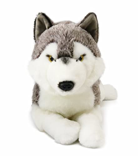 Ice King Bear Lifelike Siberian Wolf Stuffed Animal - Plush Toy - 14 Inches Length (Original)