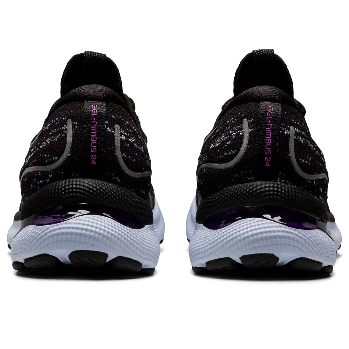 ASICS Women's Gel-Nimbus 24 Mesh Knit Running Shoes, 9, Black/Black