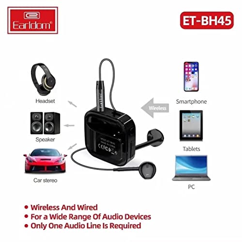 Bluetooth Headset Wireless Earpiece with Microphone for Cell Phones/iPhone/Samsung/Lg, HandsFree Calling Noise Cancelling, Single Earbud for Office Trucker Driver
