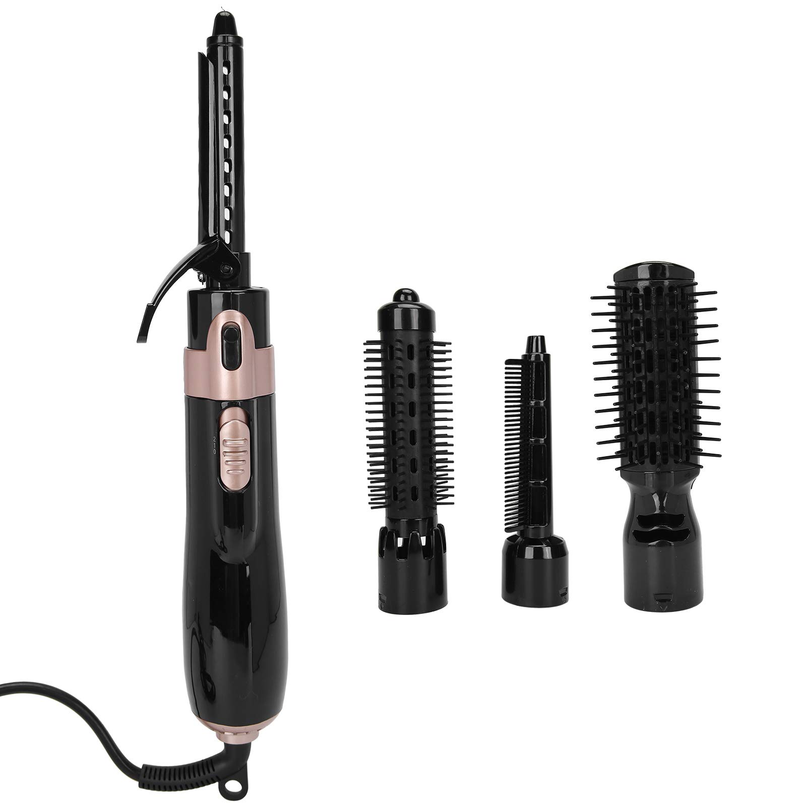 Automatic Hair Curler Curling Iron Multifunction 2 Temperature Ceramic Heating with Ergonomic Handle and 360° Rotating Cord for Easy Travel, 4 Replaceable Heads (US Plug 110V)