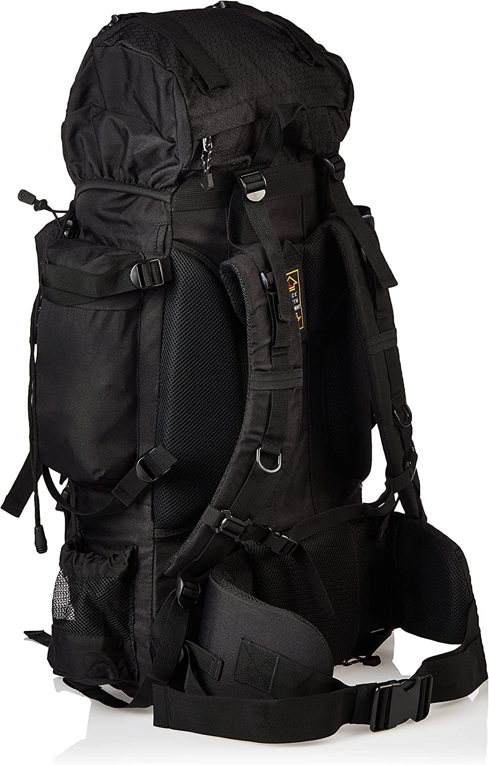 Amazon Basics Internal Frame Hiking Camping Rucksack Backpack with Rainfly - 15.5 x 7 x 32 Inches, 65 Liters, Green