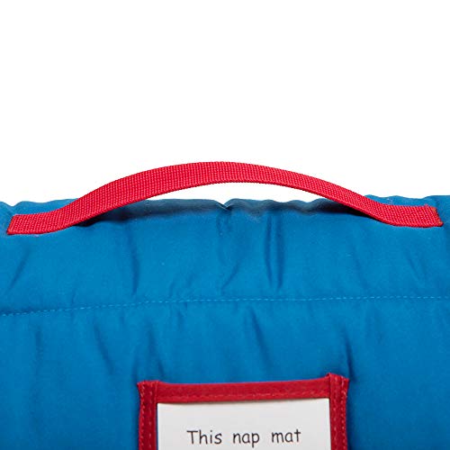 Baby Boom Funhouse Dinosaurs Kids Nap Mat Set β Includes Pillow and Fleece Blanket β Great for Boys Napping during Daycare or Preschool - Fits Toddlers, Blue