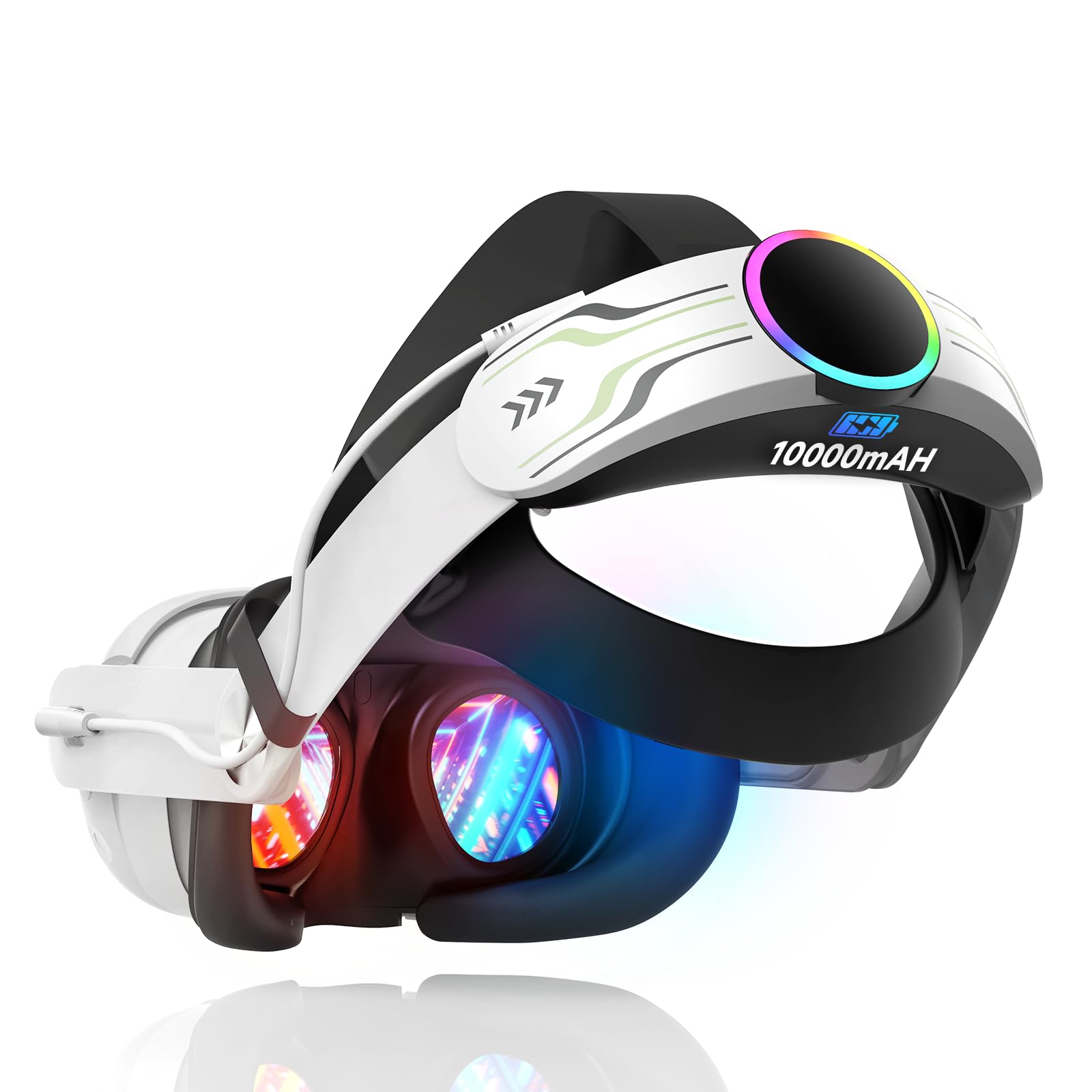 Bioherm Head Strap Compatible for Oculus/Meta Quest 2, Adjustable Headstrap to Enhanced Comfort for VR Headset, VR Accessories Reduce Face and Head Pressure