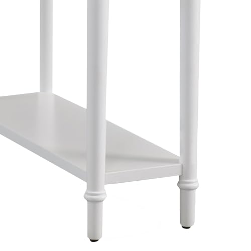 Coastal 10 in. Solid Wood Narrow Side Table with Drawer and Shelf, Pecan Brown β Leick Home, 20017-PC