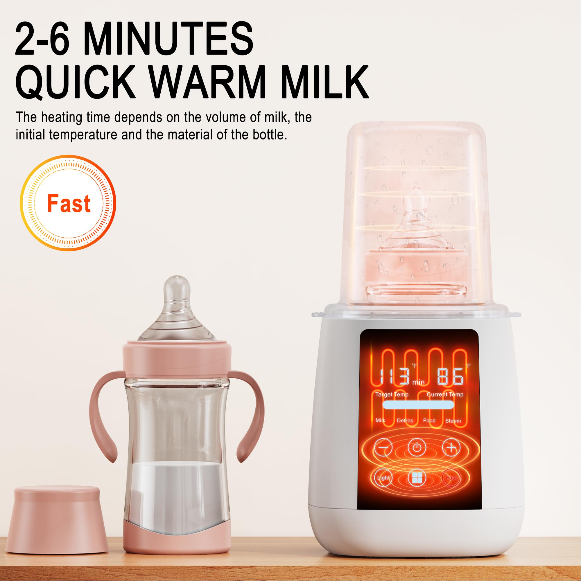 Baby Bottle Warmers, Goard Fast Bottle Warmers for Breastmilk, Formula with Smart Temperature Control, Thermostat Nutri Baby Milk Warmer with Thaw, Night Light for All Bottles