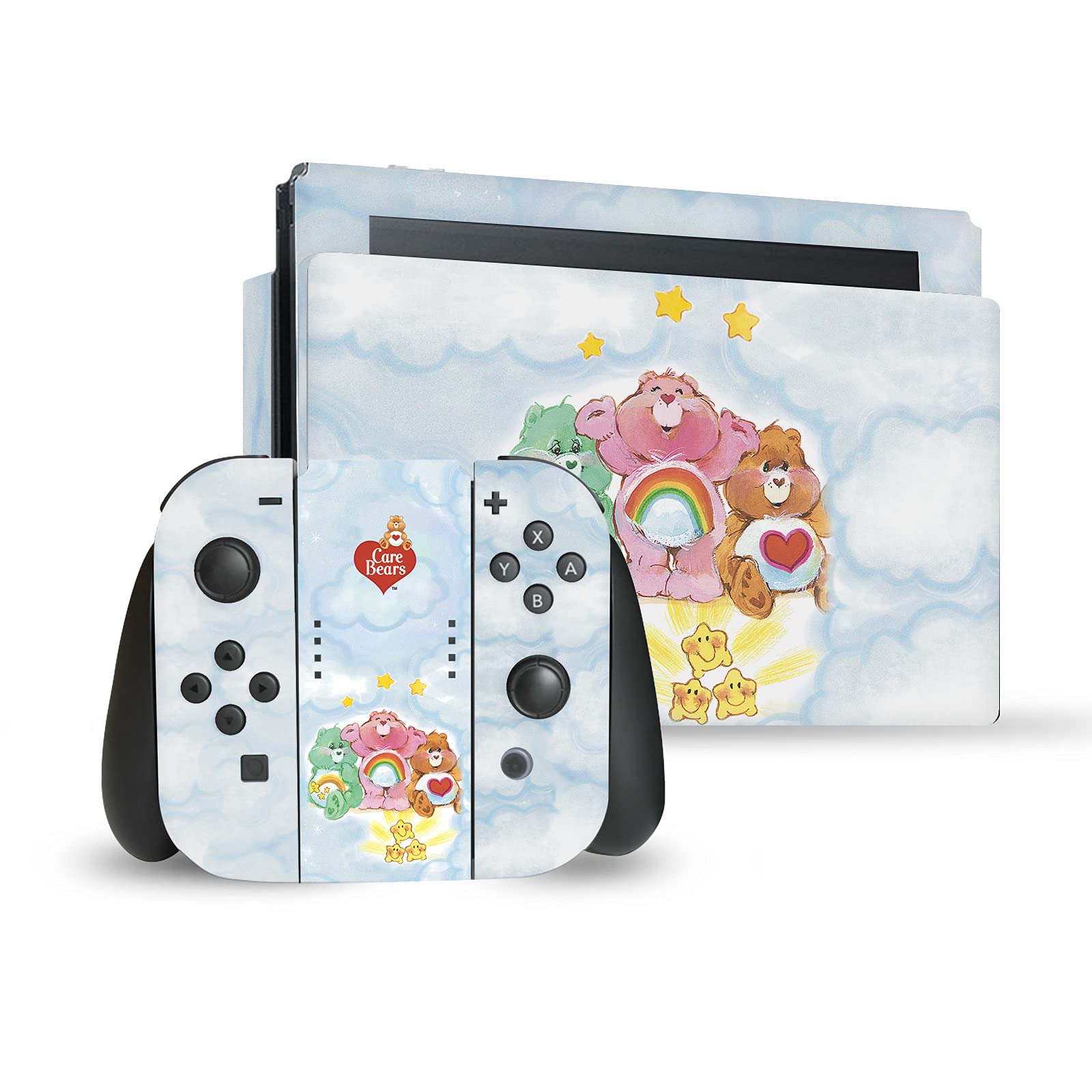 Head Case Designs Officially Licensed Care Bears Group Classic Vinyl Sticker Gaming Skin Case Cover Compatible With Nintendo Switch Console & Dock & Joy-Con Controller Bundle