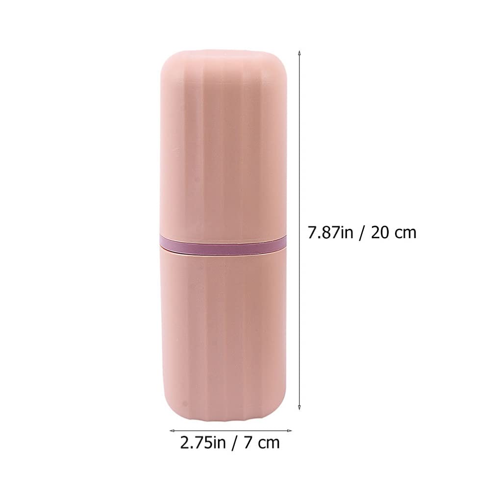 DOITOOL 3Pcs Travel Toothbrush Cup Case Toothbrush Holder Portable Toothbrush Toothpaste Storage Containers for Camping School Business Trip Bathroom White Pink Dark Blue