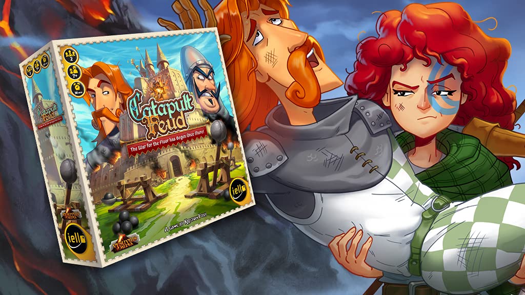 IELLO: Catapult Feud Game - Ready, Aim... Launch The Catapults! 2 Player Game, Strategy Board Game, Knock Down All Your Opponent's Troops to Win, for Ages 7 and up