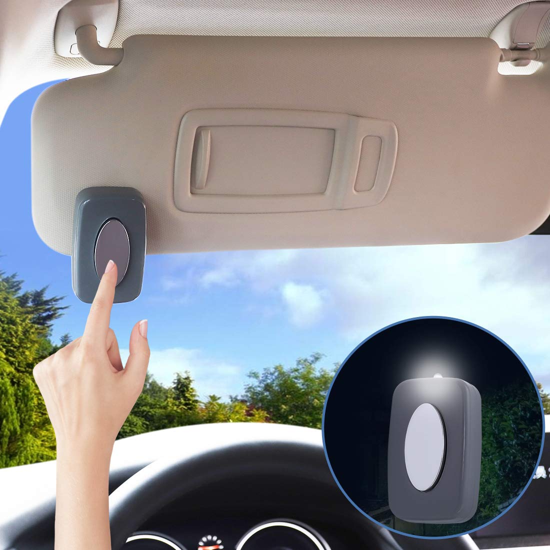 Baby Car Mirror with Light Innokids Dual Mode LED Lighting by Remote Control Clear View of Infant in Rear Facing Back Seat While Night Driving (Gray)