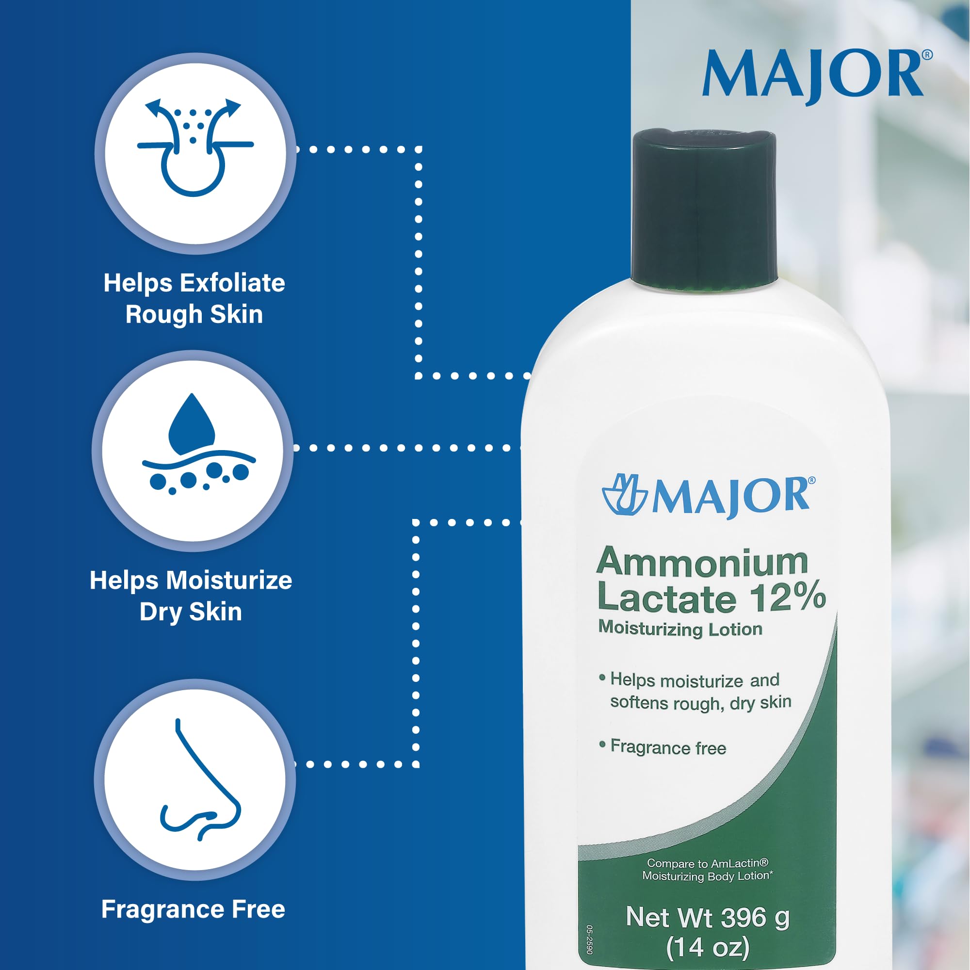 Major Pharmaceuticals Ammonium Lactate Lotion 12% 396 g (14 oz)