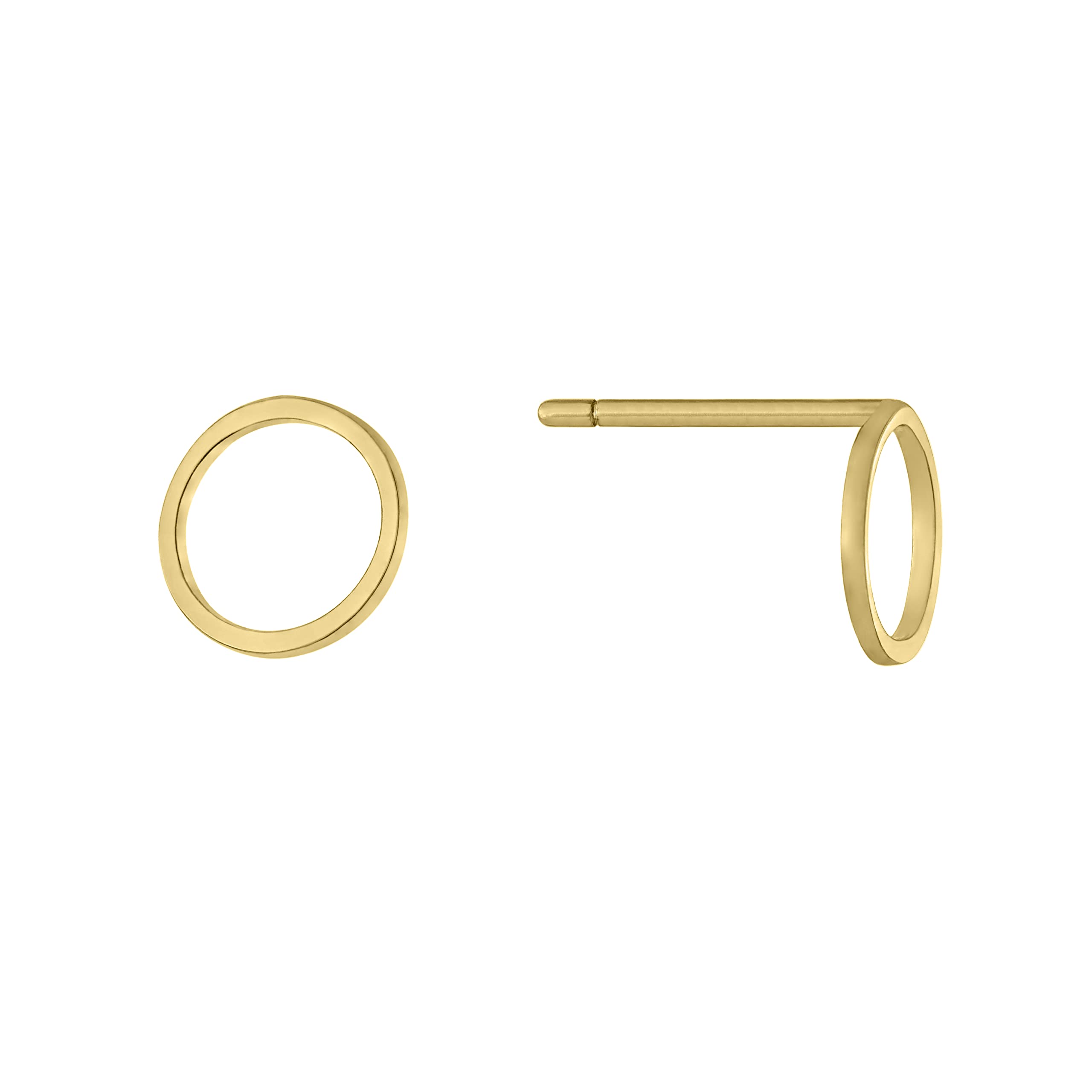 Amazon Essentials Women's 14K Sterling Silver Circle Stud Earrings, Yellow Gold, One Size, (previously Amazon Collection)