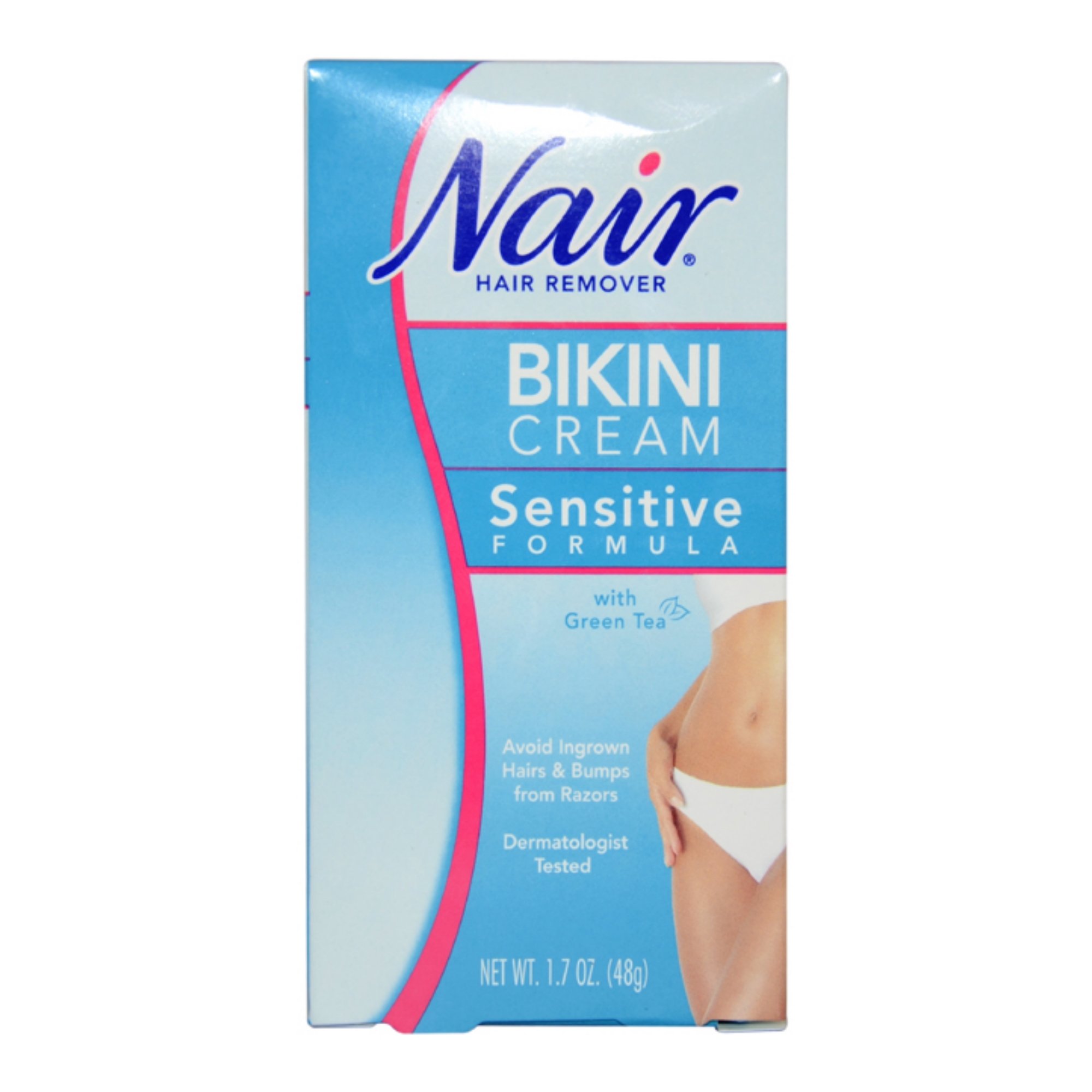 Nair Bikini Cream with Green Tea Sensitive Formula, 1.7 Ounce