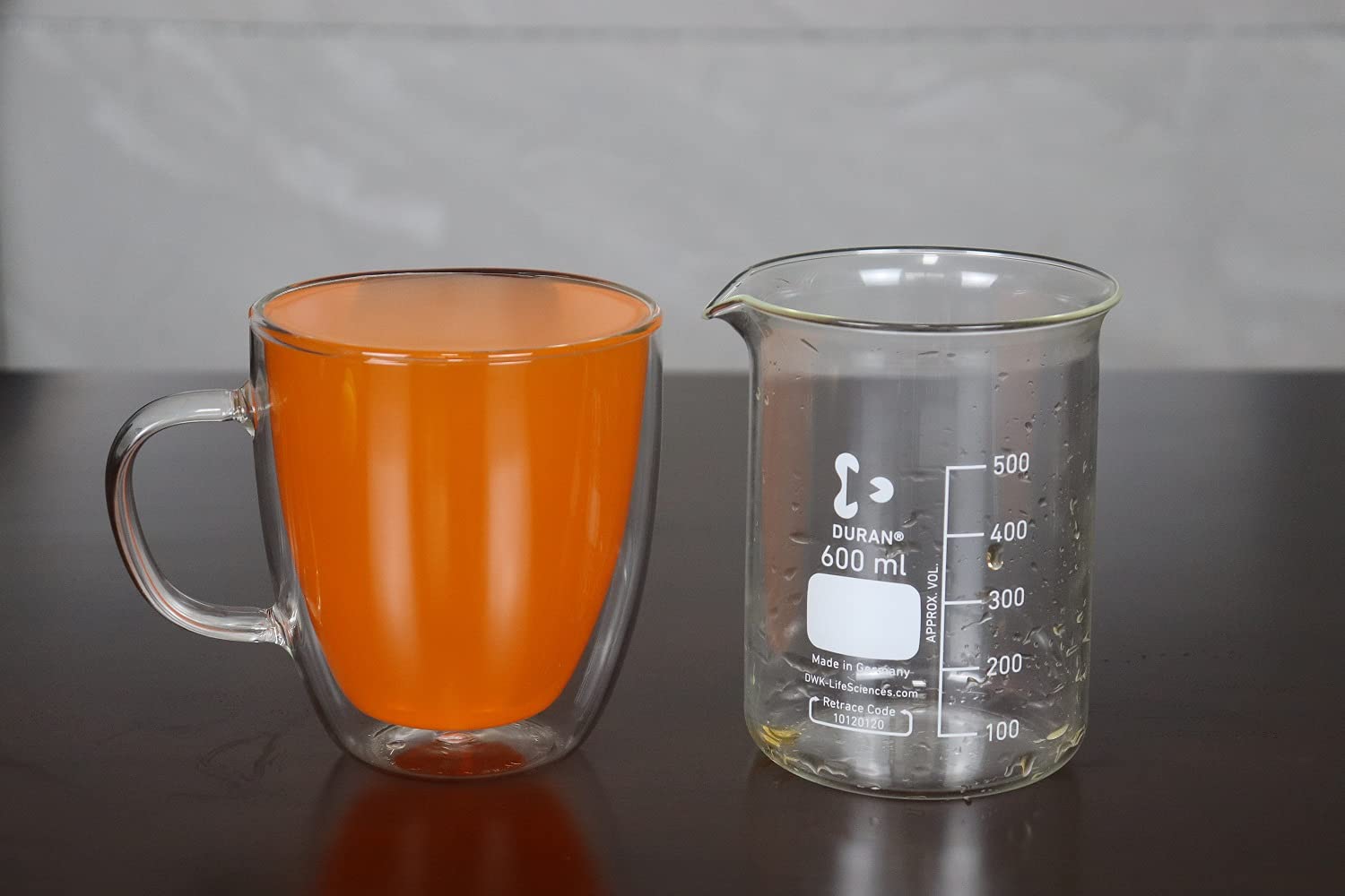 BothEarn Glass Coffee Mug Set of 2 - Double Wall Clear Espresso Cup with Large Handle, Great for Latte, Cappuccino and Juice, 19 Ounce (560 ml), BE026