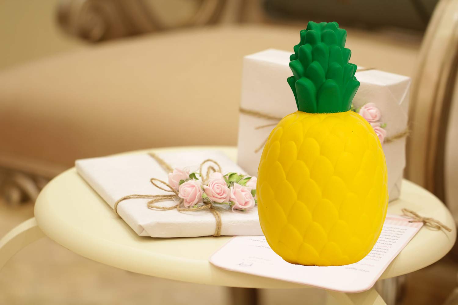 Anboor Squishies Jumbo Pineapple Slow Rising Kawaii Soft Giant Fruit Squishies Stress Relief Toy