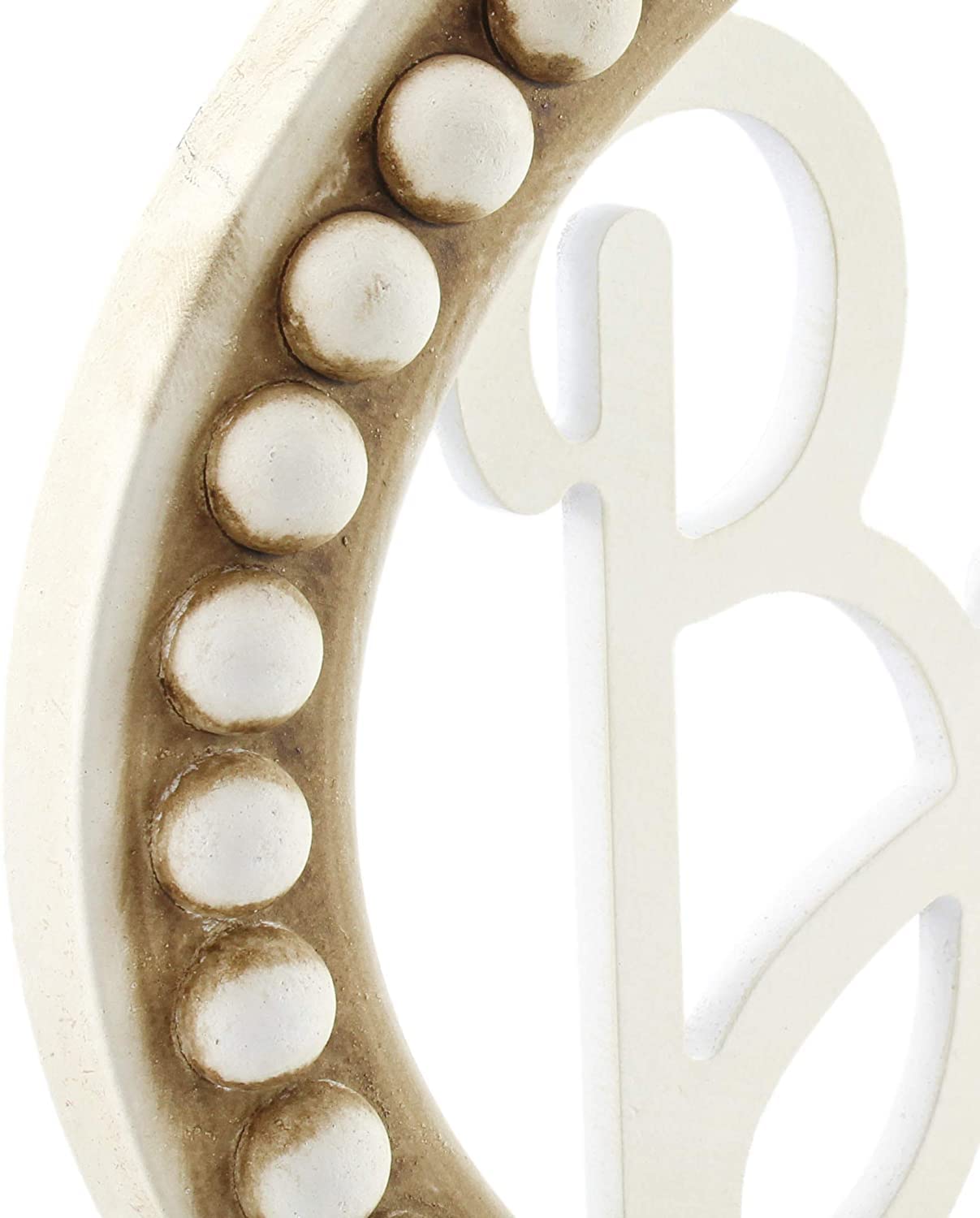 AuldHome Beaded Wooden Christmas Sign, "Be Merry" Oval Wood Holiday Decor Hanging Sign