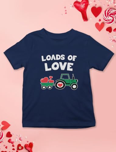 Valentine Day Shirt for Boys Loads of Love Valentines Toddler Kids Shirts 2T Navy