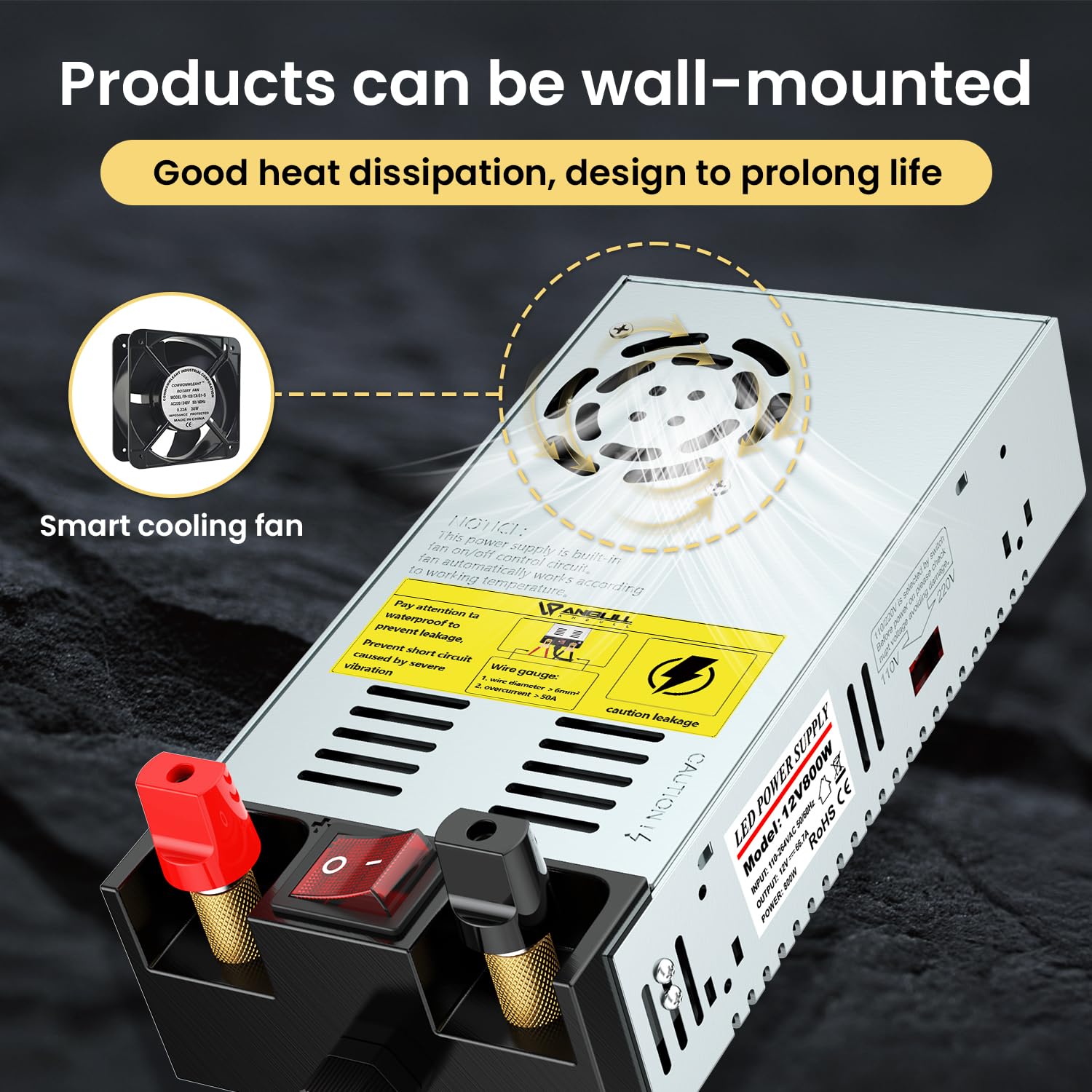 Anbull SMPS 110V AC to 12V DC Converter Power Supply Adapter Switch Transformer Max 50A 600W