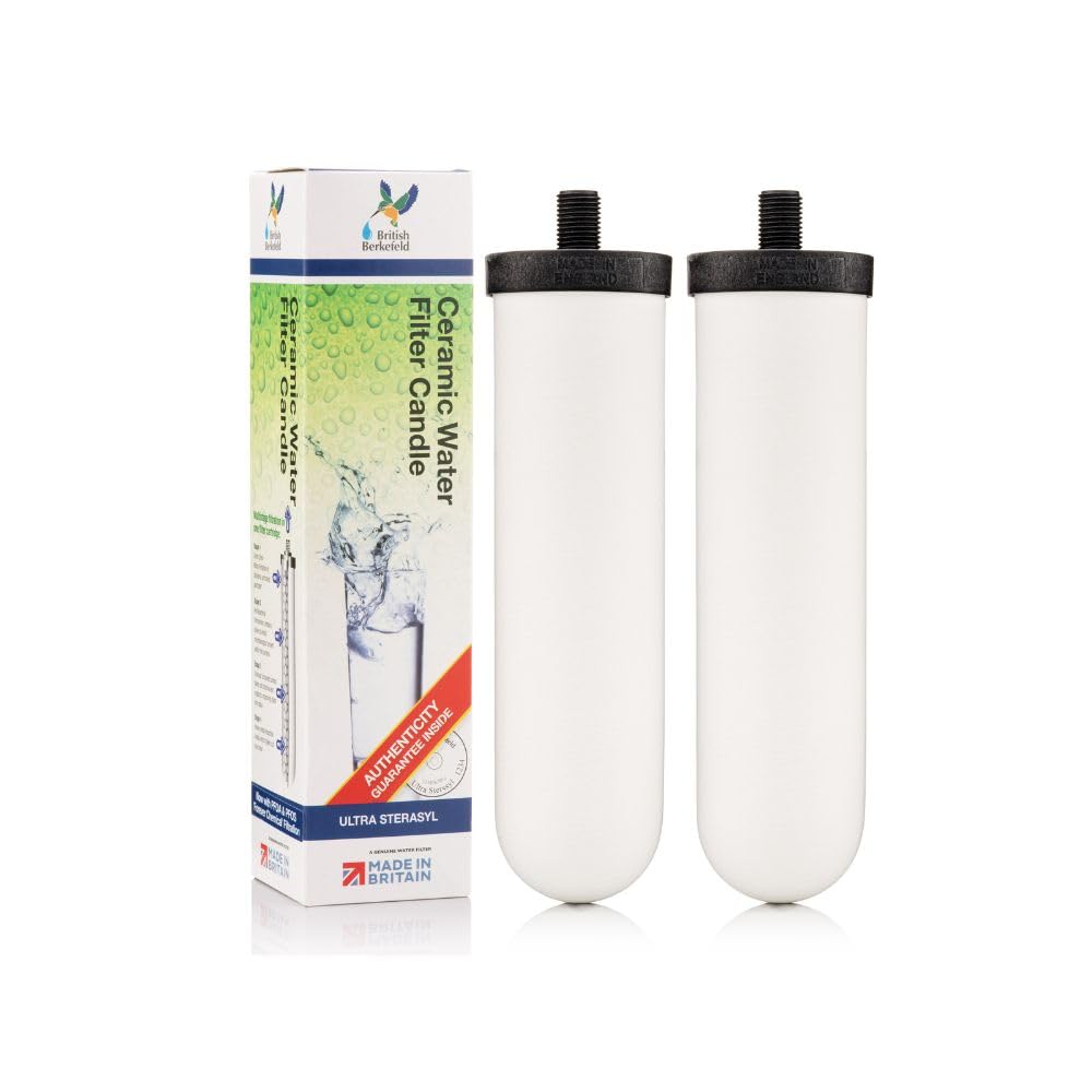 British Berkefeld Doulton ¦ W9121226 ¦ 7" Ultra Sterasyl ¦ Authentic Gravity Drinking Water Ceramic Replacement Candle Element Filter ¦ 8674 ¦ White ¦ (2 Pack) [Energy Class A+]