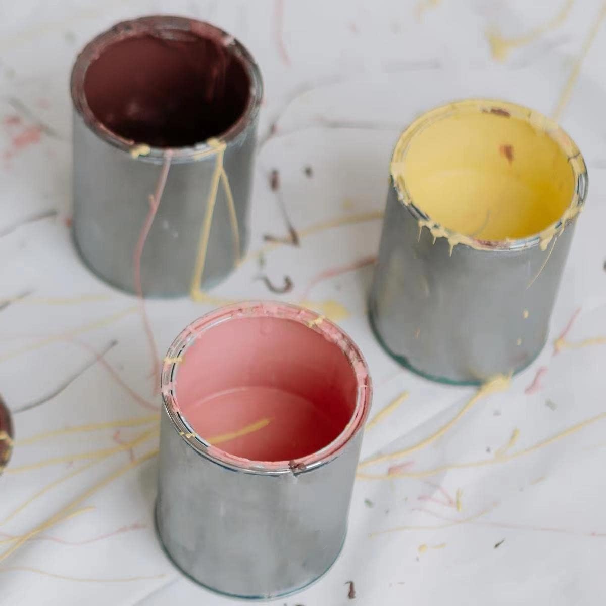 Esamploe 8 Pack Empty Metal Paint Cans with Lids(1/4 Pint Size),1/2 Cup Capacity Touch Up Paint Containers,Paint Storage Containers for Leftover Paint,Tiny Empty Unlined Pint Paint Pails