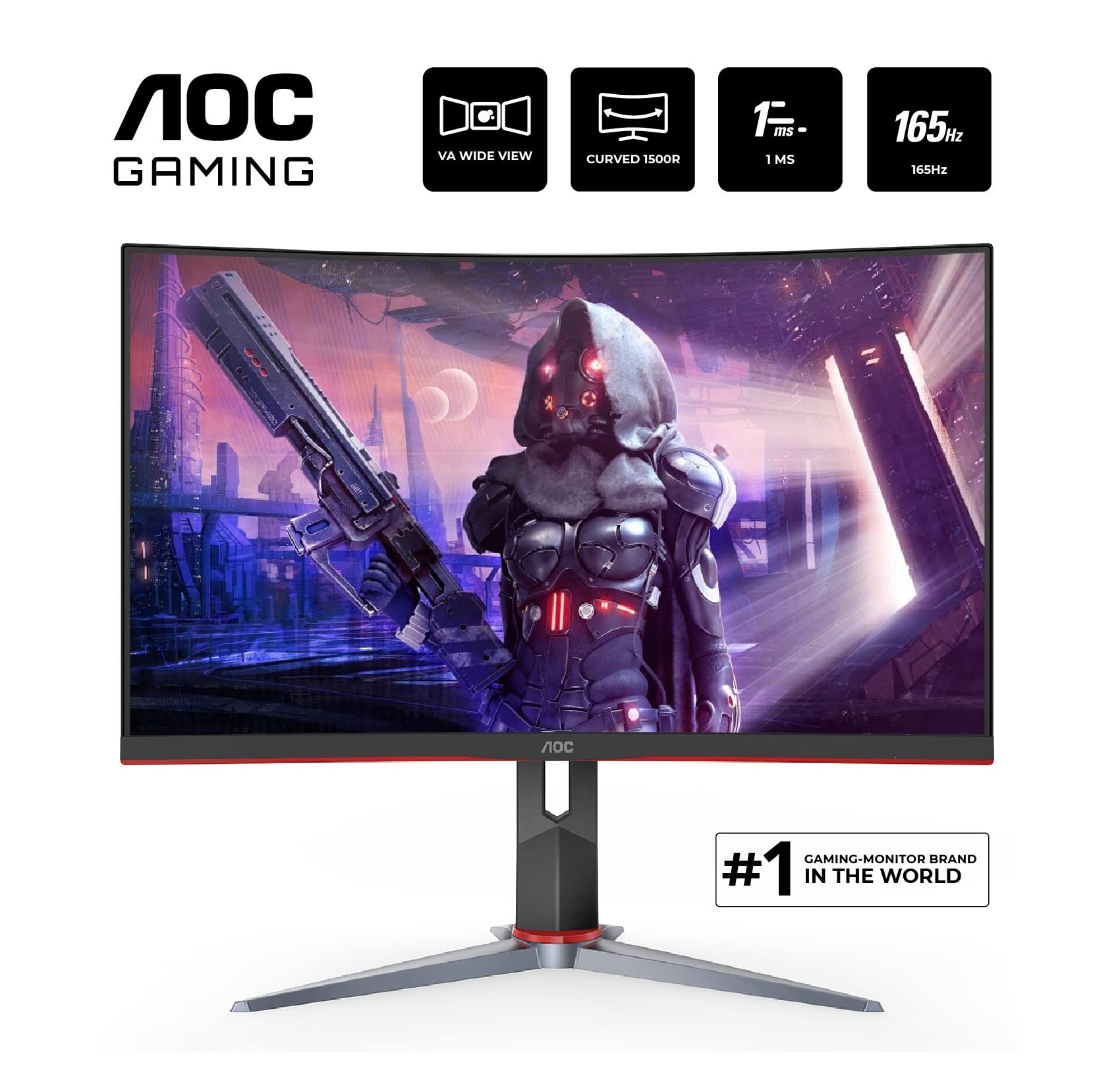 AOC C27G2 27-inch Curved Full HD 1920 x 1080 LED 165Hz 1ms Gaming Monitor