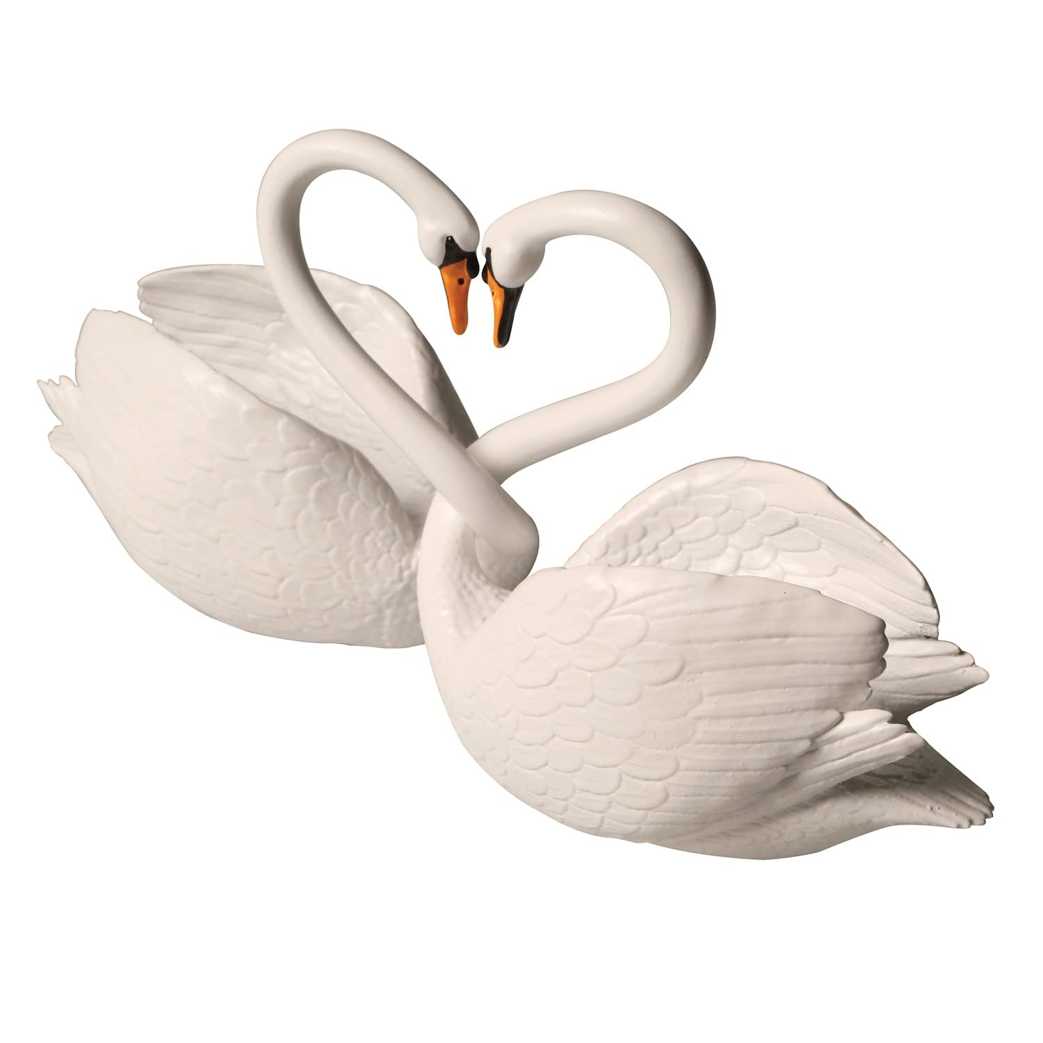 ART & ARTIFACT Two Piece Loving Swans - Intertwined Bird Pair Heart Sculpture, Home Decor Accent, Centerpiece