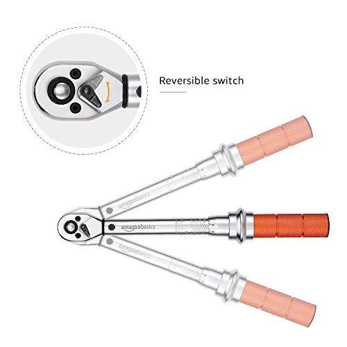 Amazon Basics 1/4-Inch Drive Click Torque Wrench - 20-150 inch-lb, 2.5-15 Nm