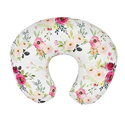 AOKLEY 2 Pack Baby Nursing Pillow Cover Newborn U-Shaped Breastfeeding Pillowcase Cushion Cover Stretchy Replaceable Forest&Floral Pillow Cover Slipcover 22.5x18