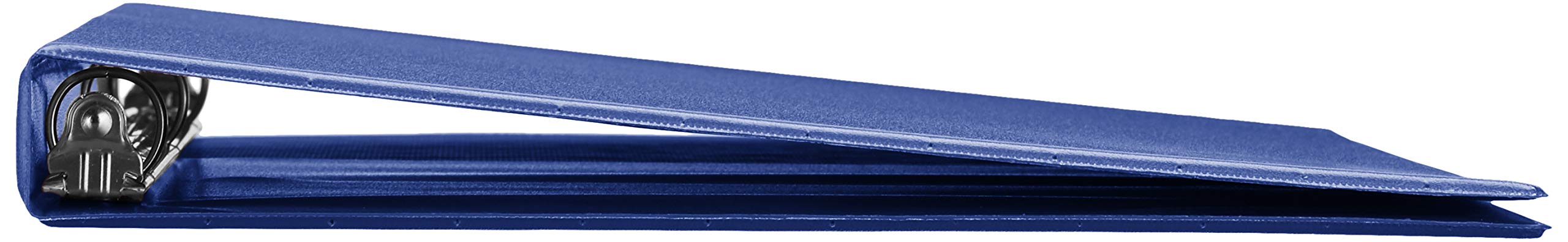Amazon Basics 1/2 Inch, 3 Ring Binder, Round Ring, Customizable View Binder, Blue, 6-Pack