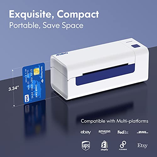 AOBIO X4BT 4x6 Bluetooth Thermal Label Printer - Shipping Label Printer for Small Business - Desktop Postage Label Printer Compatible with MacOS, Wins, Linux, ChromeOS (White)
