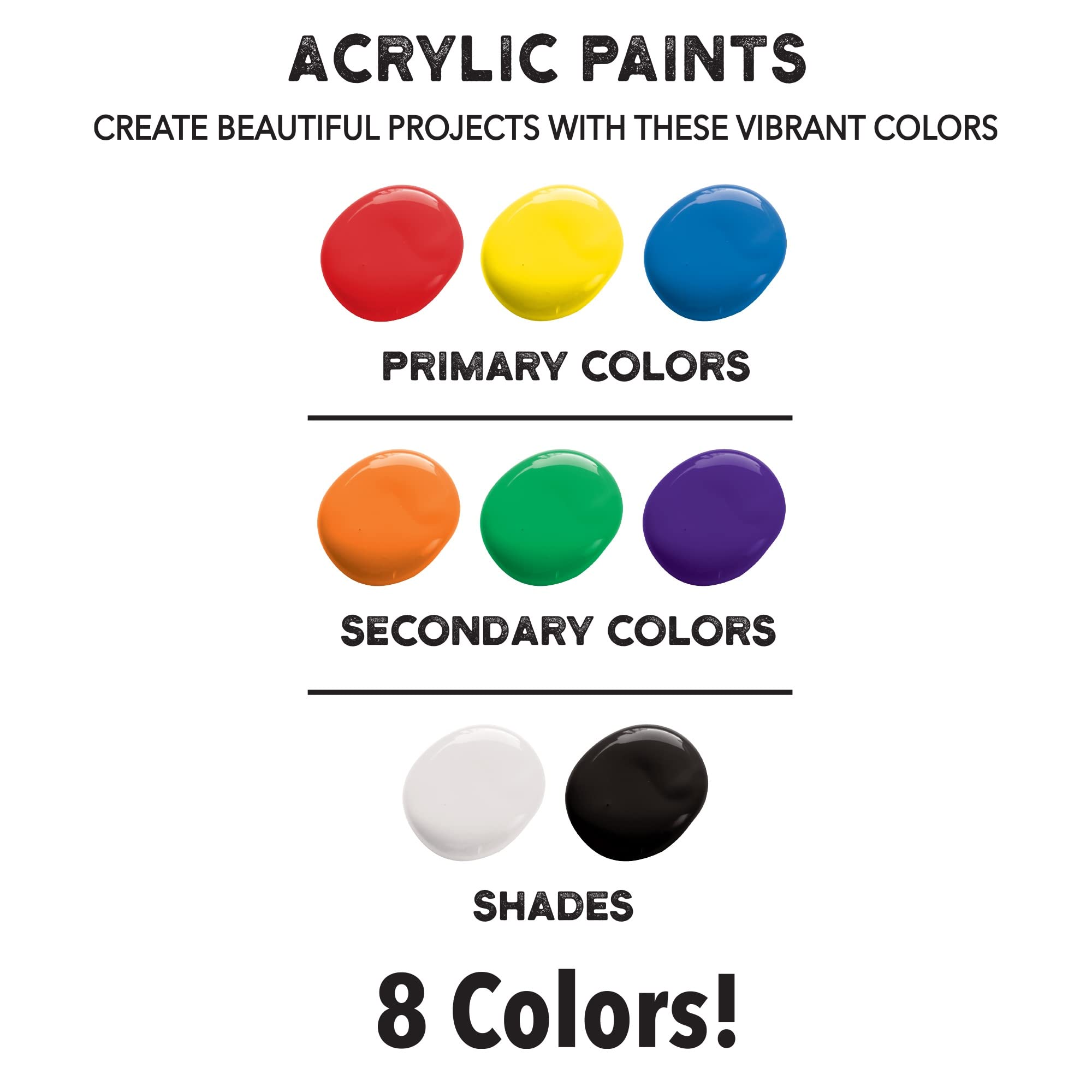 ArtSkills Acrylic Paint Set, Hobby Art & Craft Paint Kits for Adults & Kids with Paint Palette for Acrylic Painting, 30 pc