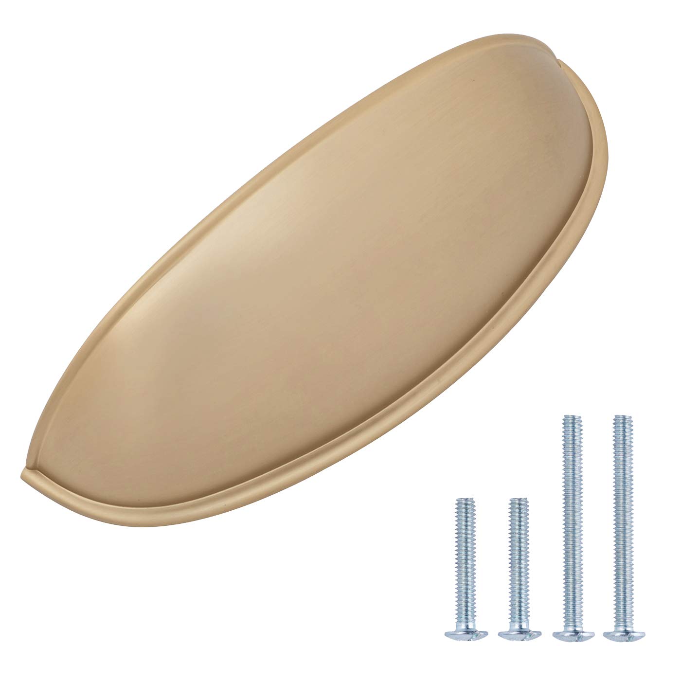 Amazon Basics Modern Bin Cup Drawer Pull, 4.13-inch Length (3-inch Hole Center), Golden Champagne, 10-pack