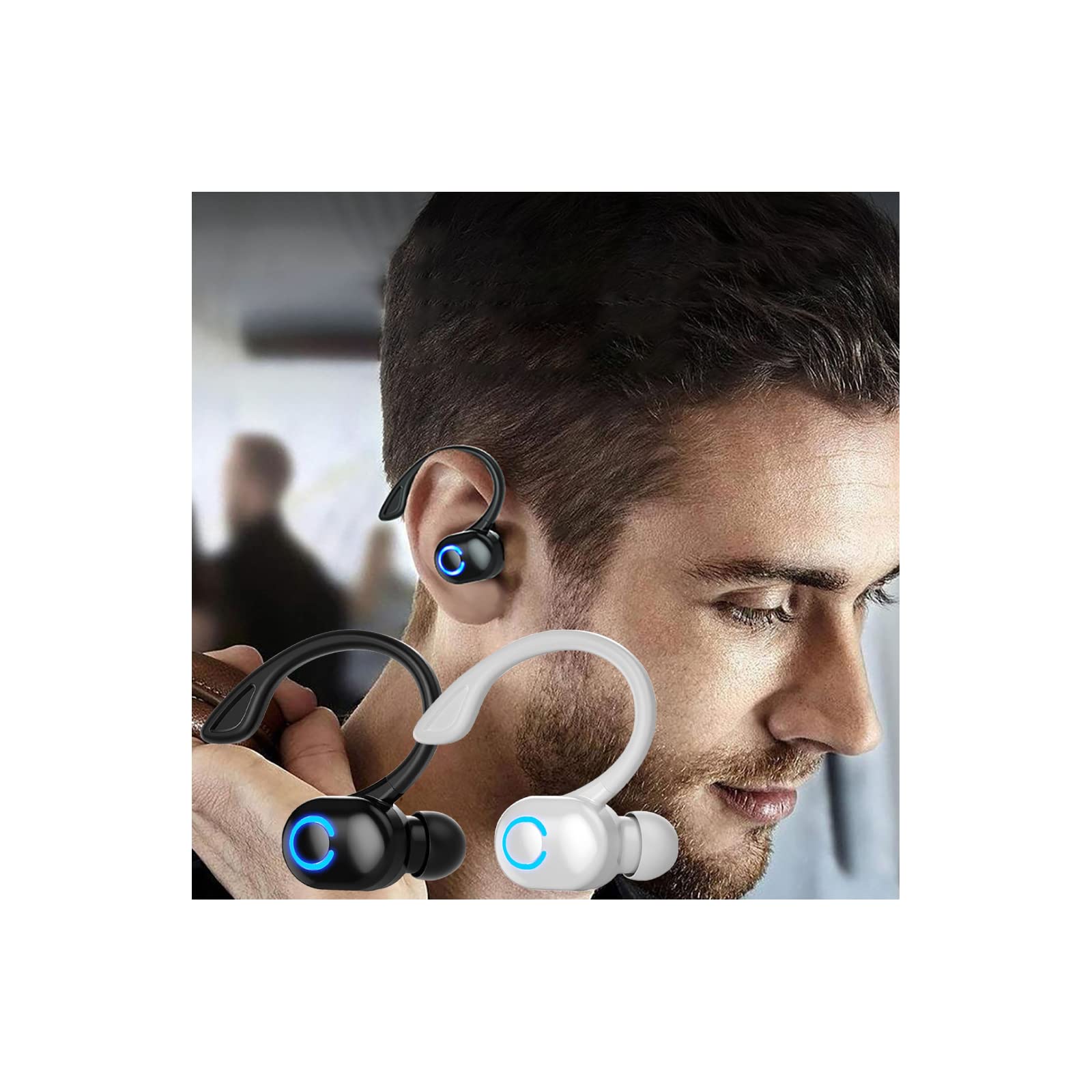 BLUGY Practical Wireless Earbuds Bluetooth Earhook Headset Wireless Bluetooth 5.2 Ultralight Business Headset with Microphone
